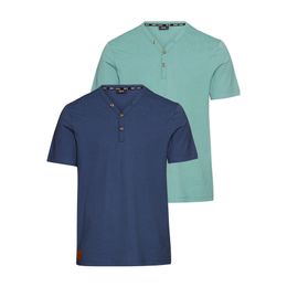 H.I.S. H.I.S Herren Henleyshirt, gr&uuml;n, Basic, Gr. 5XL, unifarben, Jersey, Obermaterial: 100% Baumwolle, Shirts, mit Knopfleiste
