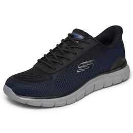Skechers Herren Slip-On Sneaker "TRACK", Gr. 41, blau, Lederimitat, Textil, Schuhe, Schlupfschuh, Freizeitschuh, Sportschuh mit Memory Foam