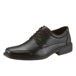 Rieker Herren Schn&uuml;rschuh, Gr. 47, schwarz, Leder, Schuhe, mit klassischer Ziernaht, Freizeitschuh, Halbschuh, Schn&uuml;rschuh