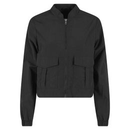 Urban Classics Damen Windbreaker "Urban Classics Ladies Short Crinkle Jacket", schwarz, Gr. L, mehrfarbig, 100% Polyamid, Jacken