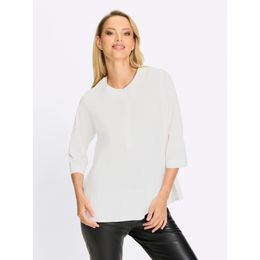 Heine Damen Klassische Bluse, wei&szlig;, Gr. 46, unifarben, 97% Baumwolle, 3% Elasthan, Blusen
