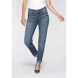 MAC Damen 5-Pocket-Jeans "Angela", blau, Gr. 40, Abriebeffekte, Denim/Jeans, Obermaterial: 92% Baumwolle, 6% Polyester, 2% Elasthan, Jeans, Die
