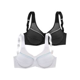Damen B&uuml;gel-BH, PETITE FLEUR BY LASCANA, Gr. 80, blau, Microtouch, Obermaterial: 90% Polyamid, 10% Elasthan, BHs, mit Netzeins&auml;tzen &ndash; auch ideal f&uuml;r