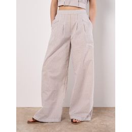 Apricot Damen Stoffhose "Crop-Shirt", blau, Gr. 42, gestreift, gewebt, Obermaterial: 51% Polyester PES. 49% Baumwolle CO., Hosen, mit Streifen
