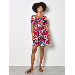 Apricot Damen Minikleid "Mini-Kleid", rot, Gr. 36, gebl&uuml;mt, gewebt, Obermaterial: 81% Viskose CV. 19% Leinen LI., Kleider, mit tropischem Blumenmuster