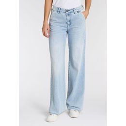 Herrlicher Damen Bootcut-Jeans "Lovely Flared Denim Light", blau, Gr. 29, unifarben, Denim/Jeans, Obermaterial: 50% Baumwolle, 40% Lyocell, 10%