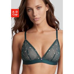 Vivance Damen Bralette-BH "Thea", Gr. 75, gr&uuml;n, Mesh, Obermaterial: 81% Polyamid, 12% Elasthan, 7% Polyester, BHs, ohne B&uuml;gel mit transparentem Mesh