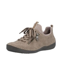 Rieker Damen Slip-On Sneaker, Gr. 37, beige, Lederimitat, Textil, Schuhe, Slipper, Schlupfschuh, mit elastischem Einschlupf