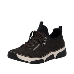 Rieker Damen Slip-On Sneaker, Gr. 37, braun, Lederimitat, Schuhe, Schlupfschuh, Halbschuh, Freizeitschuh mit weicher Innensohle