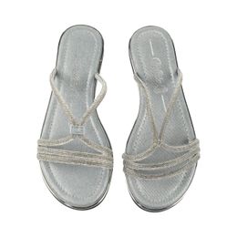 Buffalo Damen Sandale "Buffalo KIRA MSS GLAM", Gr. 37, silber, Polyurethan, unifarben, Schuhe