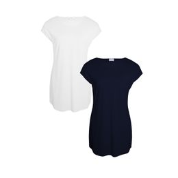 Seidel Moden Damen Longshirt "Otto exclusiv", wei&szlig;, Gr. 48, unifarben, Jersey, Obermaterial: 94% Viskose, 6% Elasthan, Shirts, 2er Pack Rundhals -