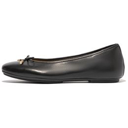fitflop Damen Ballerina "DELICATO BOW", Gr. 36, schwarz, Leder, unifarben, Schuhe, Slipper mit Schleife