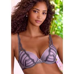 Lascana Damen Schalen-BH "BH mit B&uuml;gel, Spitzen-BH", Gr. 90, blau, Spitze, Obermaterial: 60% Polyamid, 35% Polyester, 5% Elasthan, BHs, NEU, im