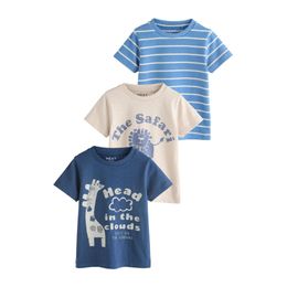 next T-Shirt Jungen Gr&ouml;&szlig;e 104 beigemeliert / royalblau / blaumeliert / violettblau