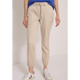 Cecil Damen Stoffhose, beige, Gr. XXL, unifarben, Stoff, 52% Lyocell, 46% Baumwolle, 2% Elasthan, Hosen, Middle Waist