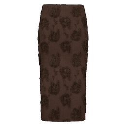 Zero Damen Midirock "Damen mit elastischem Bund", braun, Gr. 42, unifarben, Obermaterial: 90% Polyester, 10% Elasthan. Futter: 50% Viskose, 50%