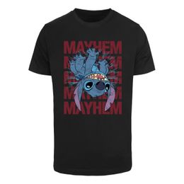 Merchcode Herren T-Shirt "Merchcode Lilo & Stitch Mayhem Tee", schwarz, Gr. XS, bedruckt, 100% Baumwolle, Shirts