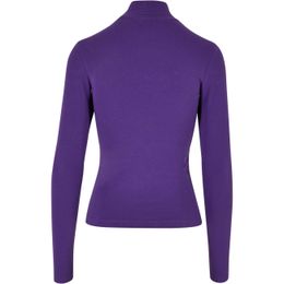 Urban Classics Damen Langarmshirt "Urban Classics Damen Ladies Cut-Out Turtleneck Longsleeve"realviolet, Gr. M, unifarben, 95% Baumwolle, 5%