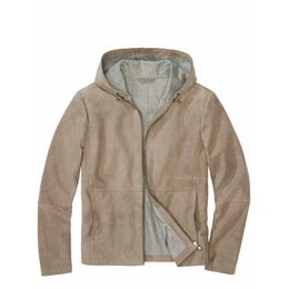 Mey & Edlich Mey & Edlich Herren Velours-Hoodie Voyager Beige 100 % Leder (Ziegen-Velours)