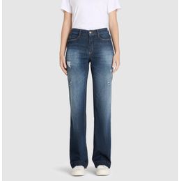 MAC Damen Weite Jeans "WIDE", blau, Gr. 36, Destroyed-Effekte, unifarben, Denim/Jeans, Obermaterial: 91% Baumwolle, 7% Elastomultiester, 2% Elasthan,