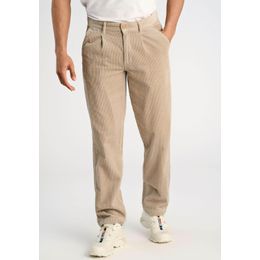 LINDBERGH Herren Cordhose "Cordhose Relaxed Fit", beige, Gr. 28, unifarben, Obermaterial: 100% Baumwolle, Hosen