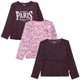 STACCATO M&auml;dchen Langarmshirt, lila, Gr. 128, bedruckt, unifarben, Single Jersey, Obermaterial: 95% Baumwolle, 5% Elasthan, Shirts, Baumwolle mit