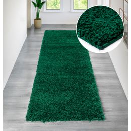 Hochflor-Teppich Bruno Banani, B:67cm H:30mm L:230cm, gr&uuml;n, Kunstfaser, Teppiche, "Shaggy Soft", gewebt, Uni Farben, besonders weich und kuschelig,