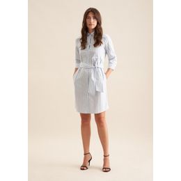 Seidensticker Damen Sommerkleid "Schwarze Rose", blau, Gr. 34, gestreift, 76% Baumwolle, 22% Polyamid, 2% Elasthan, Kleider, 3/4 Kragen Gestreift