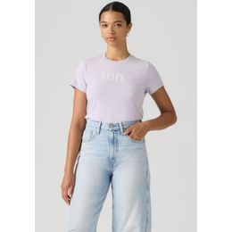 Levi's LEVI'S Damen Rundhalsshirt "THE PERFECT TEE", lila, Gr. M, Jersey, Obermaterial: 100% Baumwolle, Shirts, mit Logo im Metallic-Holo Print