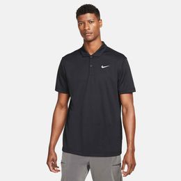Nike Herren Poloshirt "NikeCourt Dri-FIT Men's Tennis Polo", schwarz, Gr. L, unifarben, Trikot, Obermaterial: 100% Polyester, Shirts, mit Polokragen,