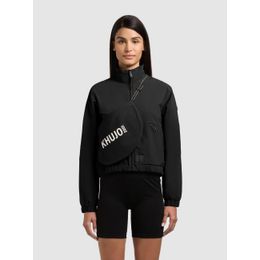 Khujo Damen Blouson "LEITZI WITH BAG", schwarz, Gr. L, Crinkleoptik, Web, 100% Nylon, Jacken