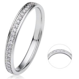 ONE ELEMENT Damen Diamantring "0.15 ct Diamant Brillant Memoire Ring", 56, 0,15, Diamanten Gold Wei&szlig;gold 585, silber, Diamanten, Gold, Wei&szlig;gold 585,