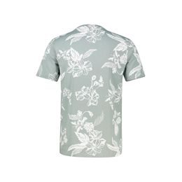 Lerros Herren T-Shirt "T-Shirt mit O-Neck, All-over-Print in grossen Gr&ouml;&szlig;en"storm grau, Gr. 5XL, 100% Baumwolle, Shirts