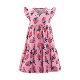 happy girls M&auml;dchen Sommerkleid "M&auml;dchenkleid", pink, Gr. 134, Stoff, 100% Baumwolle, Kleider