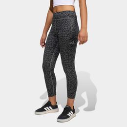 M&auml;dchen Trainingstights "JG SPI AOP LEG", grau, Gr. 128, adidas Sportswear, Obermaterial: 89% Polyester, 11% Elasthan, Hosen