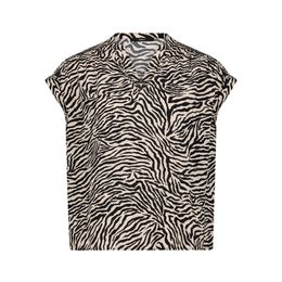 Zero Damen Schlupfbluse "Damen mit Animalprint"cream, schwarz, Gr. 42, Obermaterial: 100% Viskose, Blusen