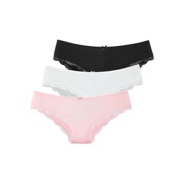 Lascana Damen Slip, Gr. 44, bunt, Obermaterial: 95% Baumwolle, 5% Elasthan. Spitze: 87% Polyamid, 13% Elasthan, unifarben, Unterhosen, aus