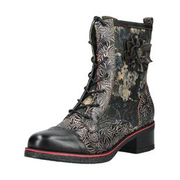 Laura Vita Damen Schn&uuml;rstiefelette "Laura Vita Stiefelette Leder/Textil", Gr. 36, bunt, Leder, Textil, Schuhe