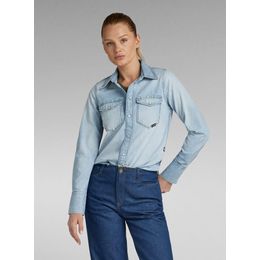 G-Star Raw G-STAR Damen Langarmshirt "Slim Western Hemd", blau, Gr. XS, Obermaterial: 100% Baumwolle, Shirts