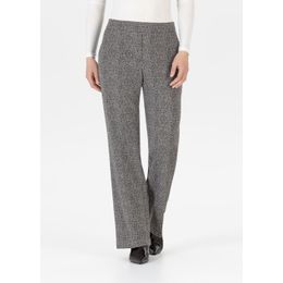 Stehmann Damen Stoffhose "Flanna", grau, Gr. 38, Fischgratmuster, Web, Obermaterial: 60% Polyester, 32% Viskose, 7% Polyamid, 1% Elasthan, Hosen, mit
