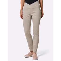 Damen Bequeme Jeans, beige, Gr. 38, CREATION L PREMIUM, unifarben, 63% Baumwolle, 35% Lyocell, 2% Elasthan, Jeans