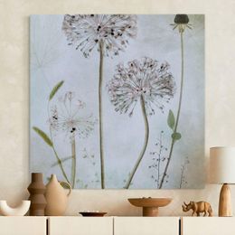 Bilderwelten Akustikbild Lauchbl&uuml;ten in Pastell