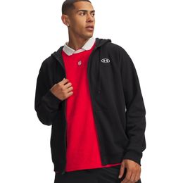 Under Armour Herren Sweatjacke "UA RIVAL FLC FZ", schwarz, Gr. M, Obermaterial: 80% Baumwolle, 20% Polyester, Sweatjacken, f&uuml;r Herren, aus Baumwolle
