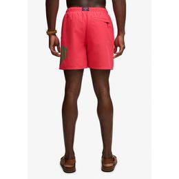 Superdry Herren Badeshorts "PRINTED LOGO 16 SWIM SHORT", pink, Gr. S, unifarben, Polyester, Badehosen, modische Passform, unifarbenes Design, aus