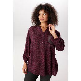 ANISTON PLUS Damen Schlupfbluse, lila, Gr. 54, Web, Obermaterial: 100% Viskose, Blusen, mit Pailletten an der Brusttasche - NEUE KOLLEKTION