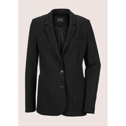 Madeleine Mode MADELEINE Damen Jackenblazer "Blazer Langer Jersyblazer mit Revers", schwarz, Modern, Gr. 34, Obermaterial: 67% Viskose CV. 27% Polyamid PA. 6%
