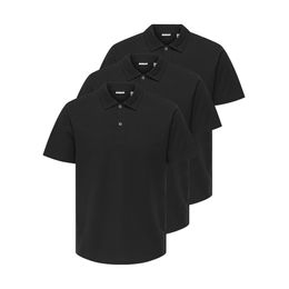 Only & Sons Only & Sons Poloshirt 'Gordon' Herren Gr&ouml;&szlig;e L schwarz