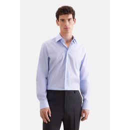 Seidensticker Herren Businesshemd "Schwarze Rose", blau, Gr. 38, bedruckt, 100% Baumwolle, Hemden, Slim 1/1 Kentkragen Druck