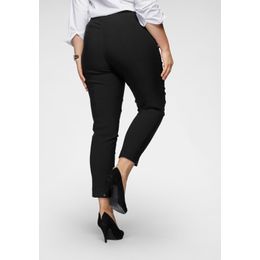 KjBRAND Damen Stoffhose "Susie XS Ankle Bengaline", schwarz, Gr. 46, Web, Obermaterial: 80% Viskose, 17% Polyamid, 3% Elasthan, Hosen, Sommerhose mit