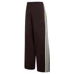 adidas Sportswear Workout Pants 'adidas KIT 3-Stripes Wide' female size S Chocolate / White
